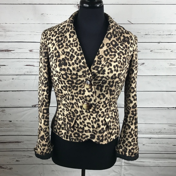 Dana Buchman | Jackets & Coats | Dana Buchman Petite Leopard Print ...